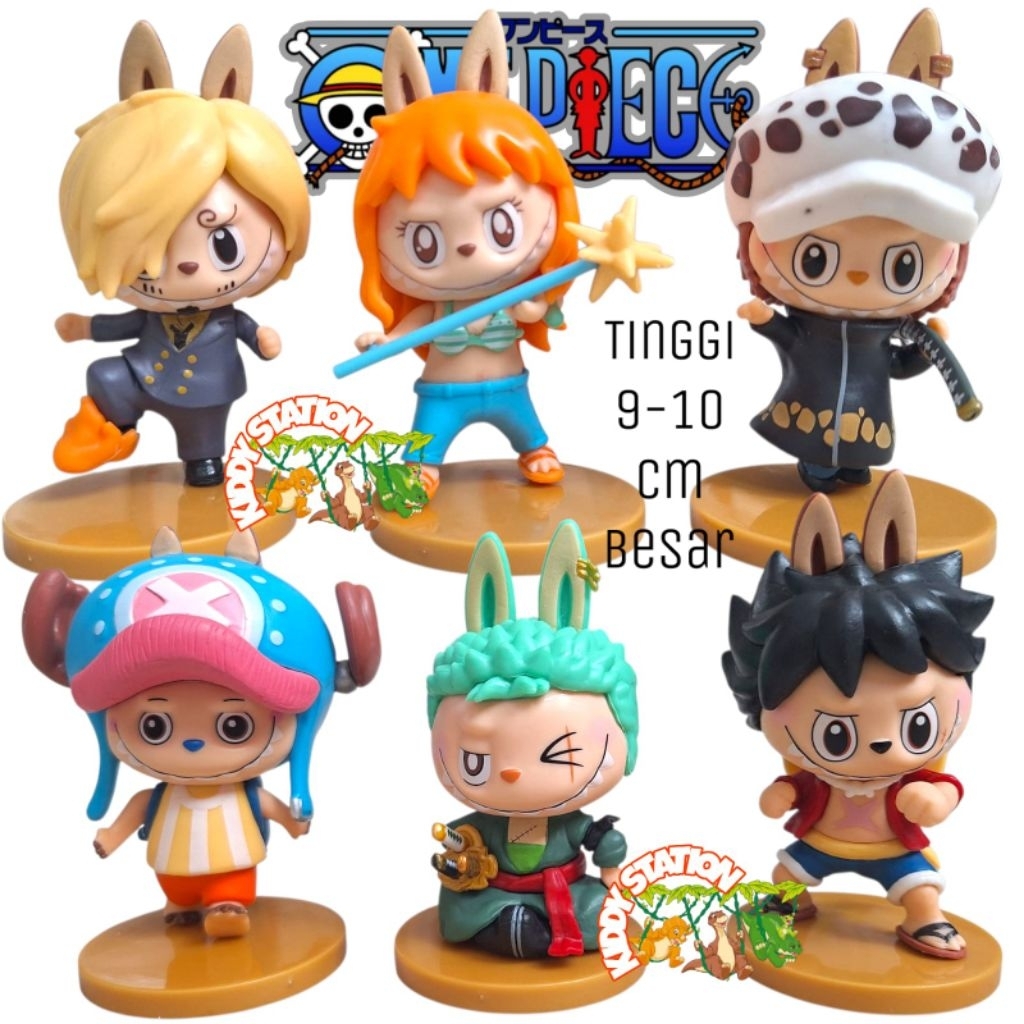 One Piece Chibi Action Figure Large 10cm Labubu Version Anime Nami ...