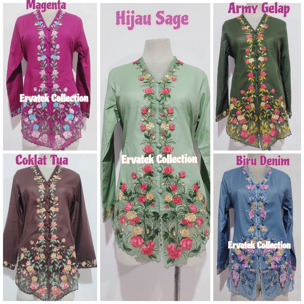 KATUN (S - 2L) KEBAYA ENCIM KE21 FINE IMA COTTON Long Sleeve ...