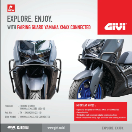 CrashBar GIVI Xmax Connected Body Protector Yamaha Xmax Tubular Crash ...