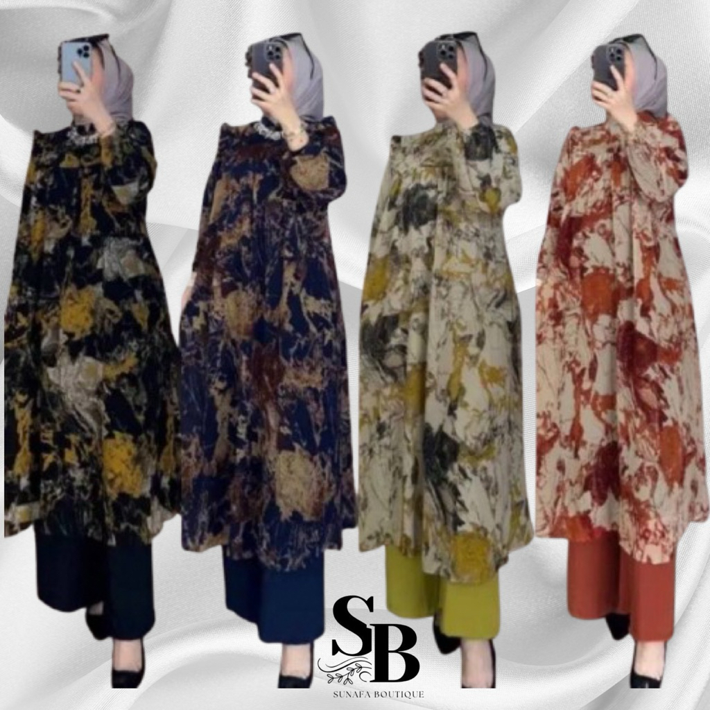 LATEST VIRAL SEMI JUMBO TUNIC SET/LATEST VIRAL TUNIC SET | Shopee Malaysia