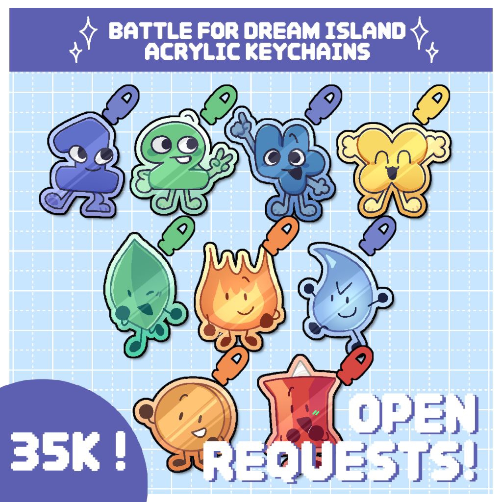 [PRE-ORDER] BFDI/BFDIA/BFB/TPOT Acrylic Keychains by Chip | Shopee Malaysia