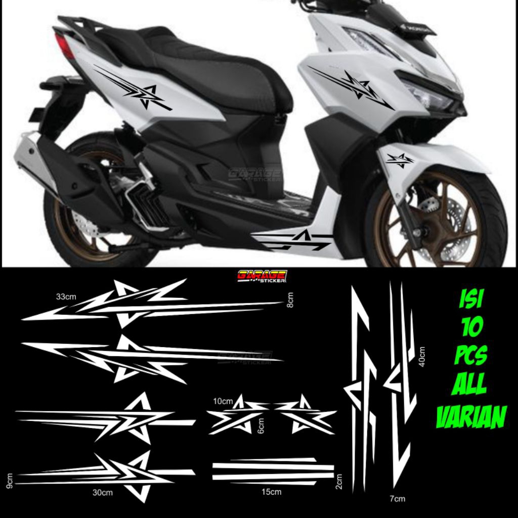 Complete package of star trim stickers containing 10 pcs right and left ...