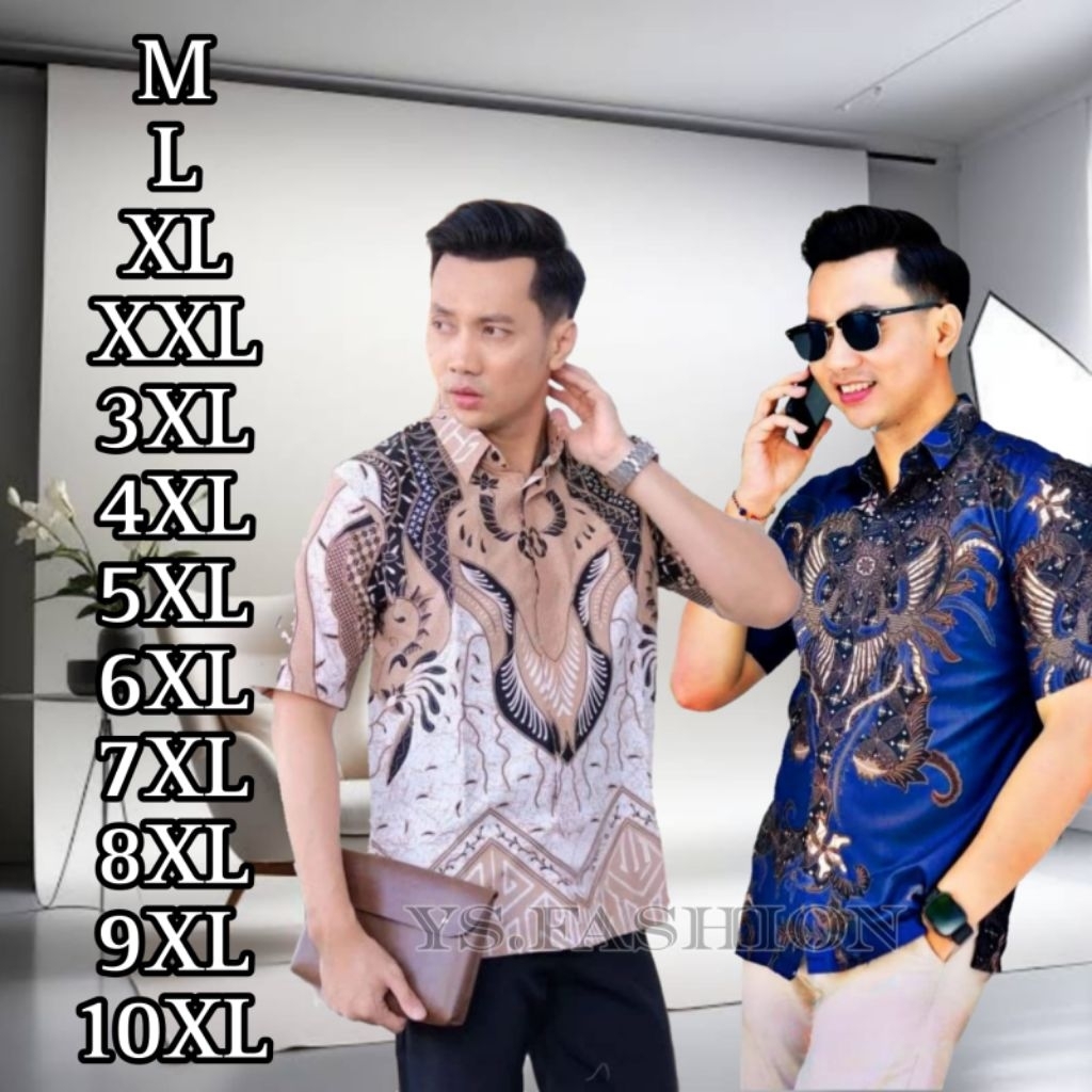 Jumbo men's tops, adult men's batik BIG size, office batik uniforms ...