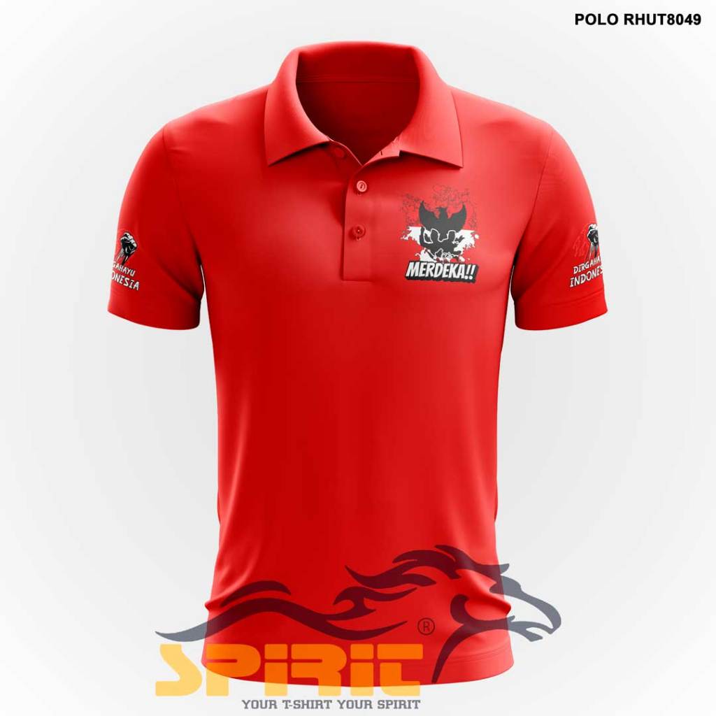 KATUN Polo Shirt 17 August Merdeka Map of Indonesia Silhouette Fighter ...