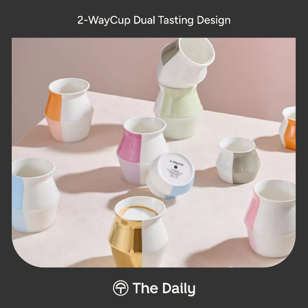 2-WayCup Refined Version - Two Way Cup Handmade Porcelain Dual Tasting Design World Barista ...