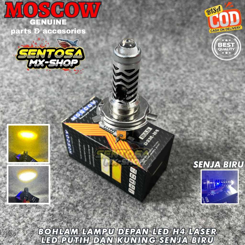 H4 LASER LED HEADLIGHT BULB 2 COLORS WHITE YELLOW Senja MOTORCYCLEbiru ...