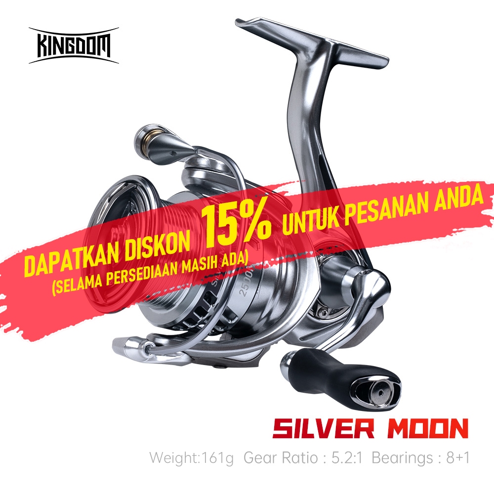 Kingdom SILVER MOON Fishing Reel Spinning Fishing Reel New Nylon Carbon ...
