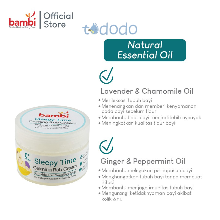 Bambi Sleepy Time Calming Rub Cream for Baby 40g | Shopee Malaysia
