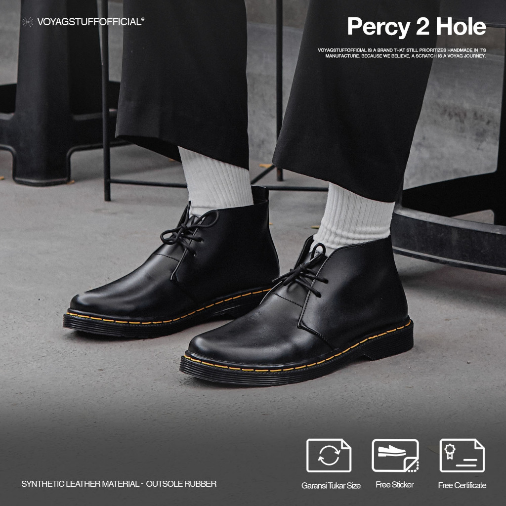 Voyagstuffofficial - Percy Boots 2Hole Black Men | Shopee Malaysia