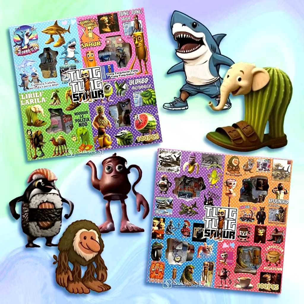TUNG TUNG SAHUR ANOMALI STICKERS viral Aesthetic Sticker Box Korean ...