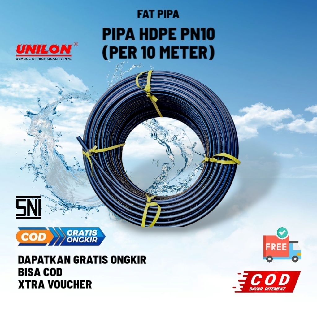 Fat HDPE Pipe Retail 10 Meters Unilon 3/4 Inch PN10 Water Pipe Quality ...