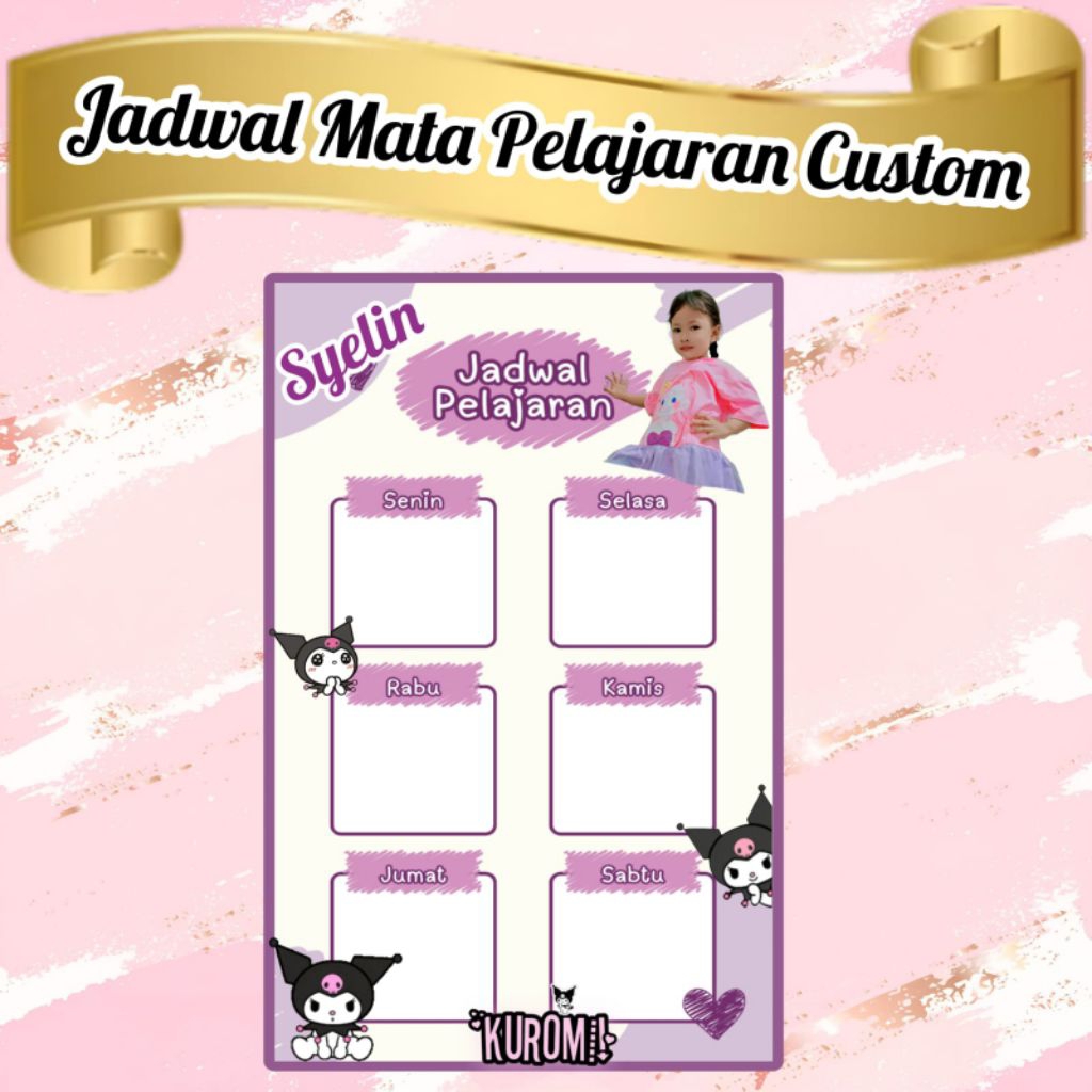 KUROMI SANRIO MOTIF CUSTOM NAME LESSON SCHEDULE STICKER | Shopee Malaysia