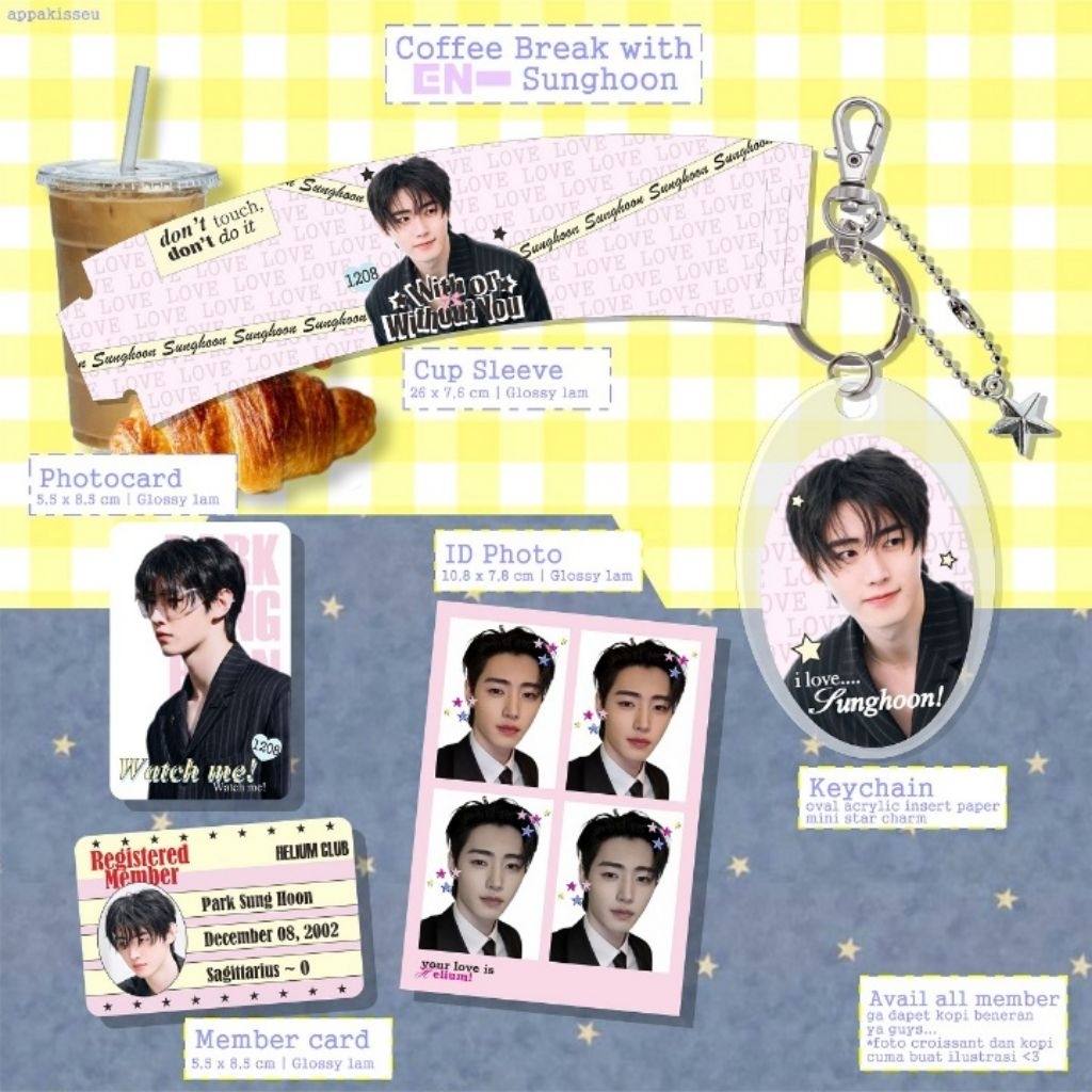 Keychain Set Jake Heeseung Ni-ki Enhypen Jungwon Jay Sunghoon Sunoo ...