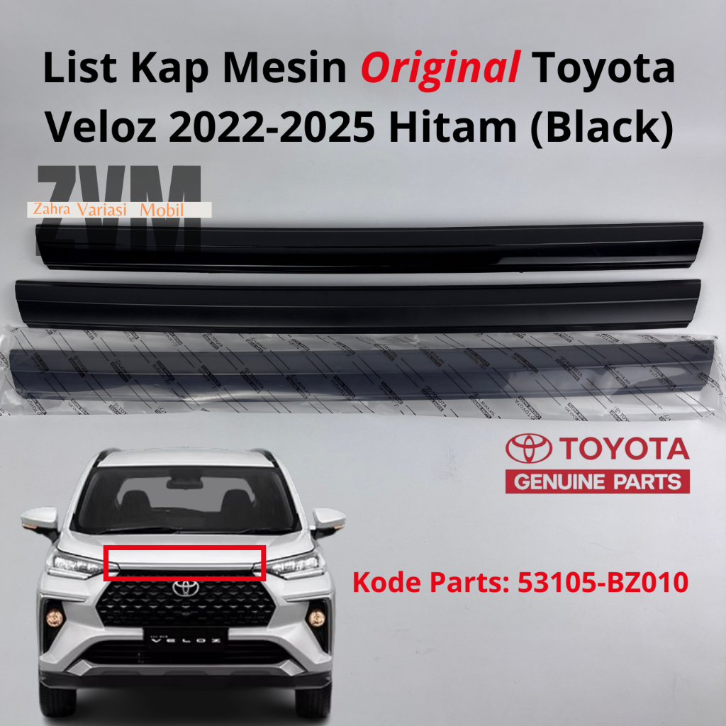 MESIN List of Engine Hood Molding Original Toyota Veloz 2022 2023 2024 ...