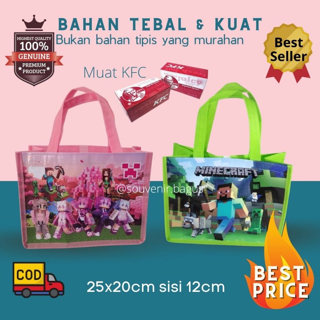 Minecraft Birthday Bag Minecraft Birthday Souvenir | Shopee Malaysia