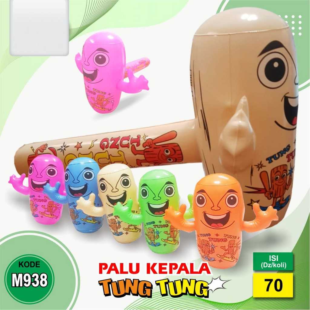 40cm TUNG HEAD HAMMER BALLOON TOY HAMMER INFLATABLE TOY// Tung Sahur ...