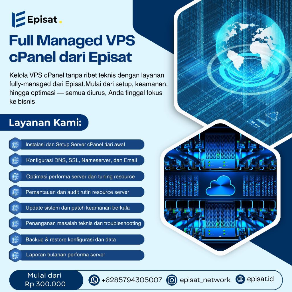 Full Managed VPS cPanel | Setup Service, Security, and Total Optimization | EPISAT | Shopee Malaysia