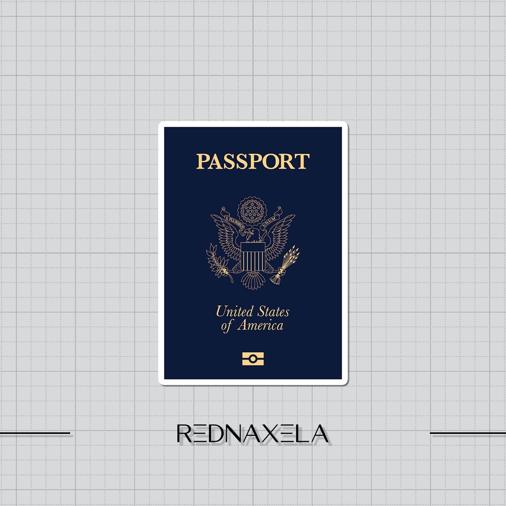 United States Of America Passport Design Vinyl Sticker Suitcase Sticker ...
