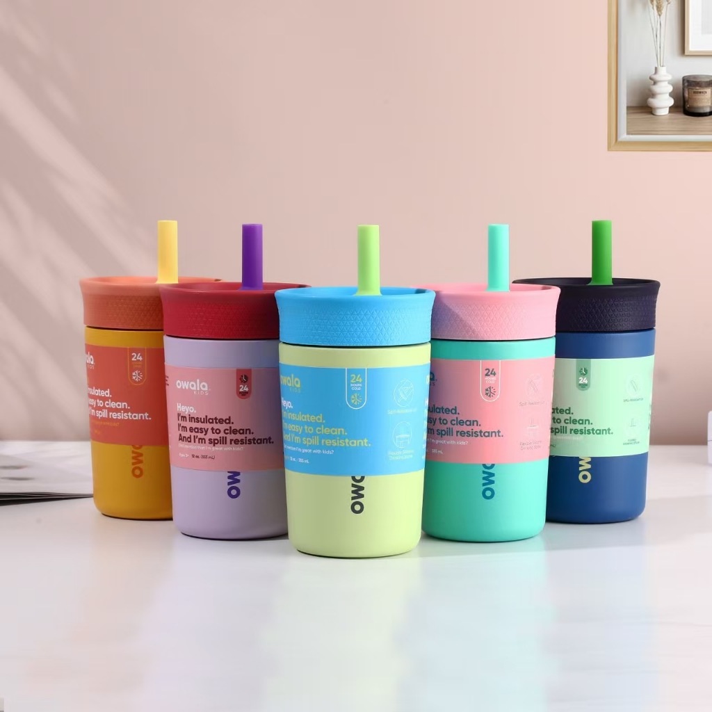 Owala kids tumbler 12oz (354ml) stainless steel BROWN BOX | Shopee Malaysia