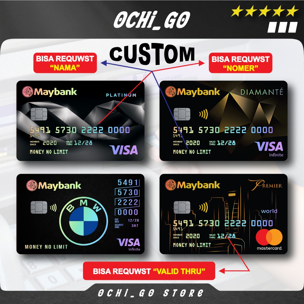ATM Sticker Garskin Skin Card Custom Bank MAYBANK DIAMANTE ATM Card ...