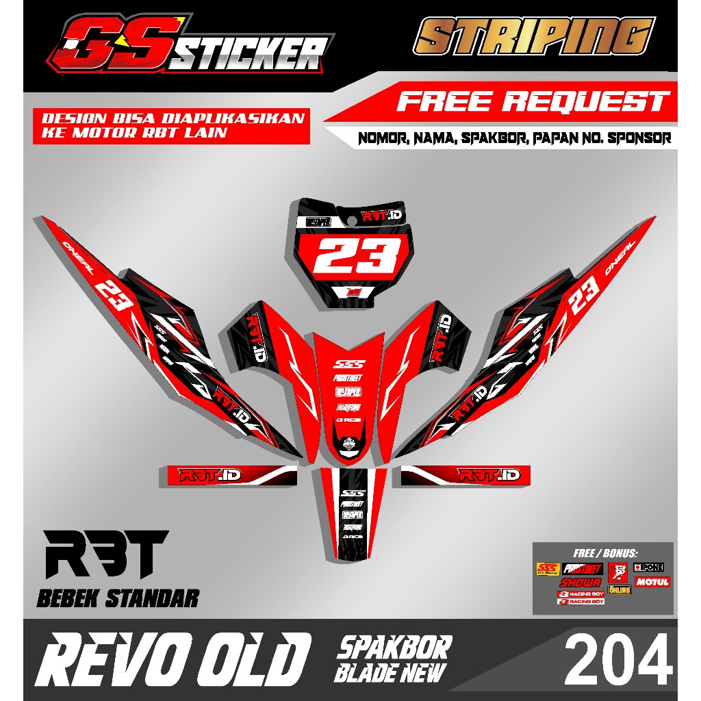 GS STICKER DECAL STRIPING SEMI FULL BODY RBT / GTX REVO OLD RBT BEBEK ...