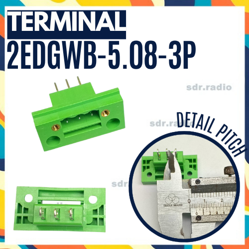 Terminal Block 3 Pin KF2EDGWB Pitch 5.08mm Bulkhead PCB Screw Terminal ...