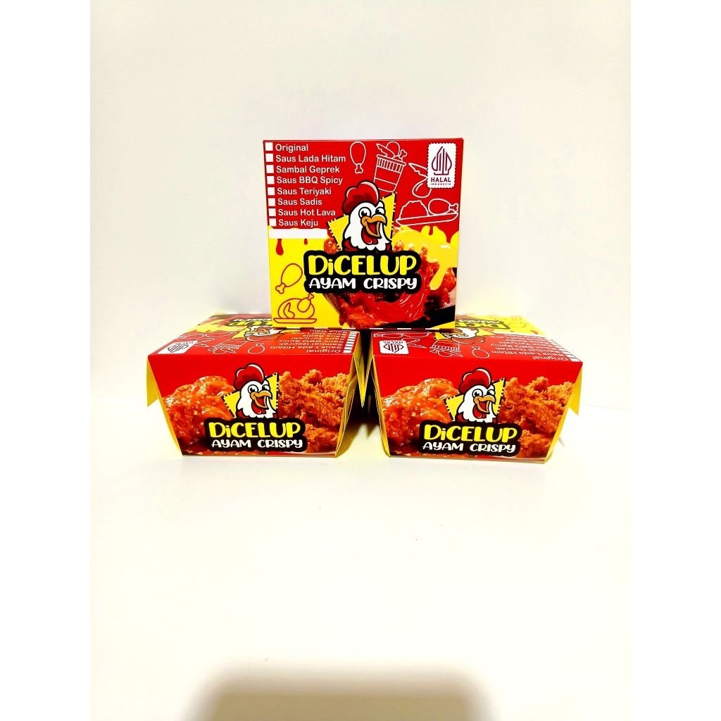 Crispy Chicken Dipelup Box XS 100 PCS Ivory Glossy Lamination Paper ...