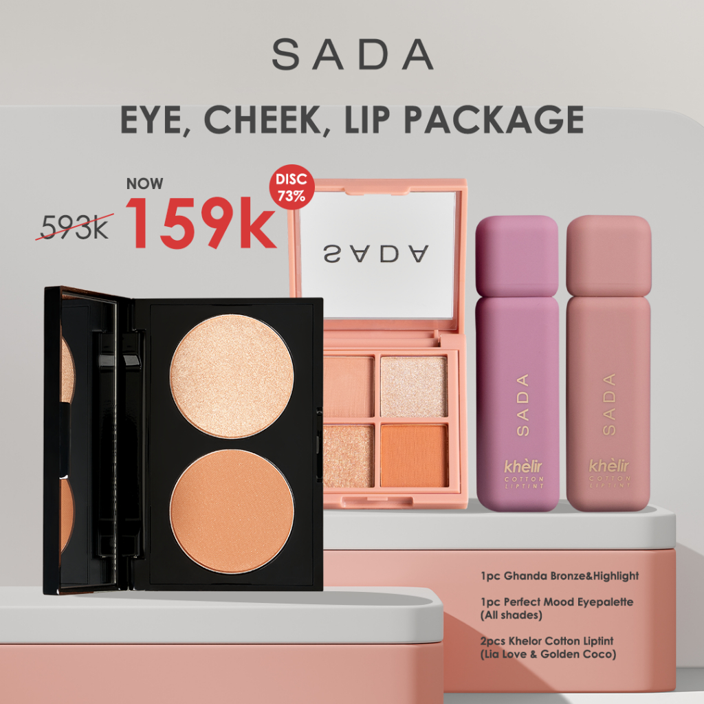 SADA Hybrid Beauty Eye, Cheek, Lip Package (Double Bronze Highlighter ...