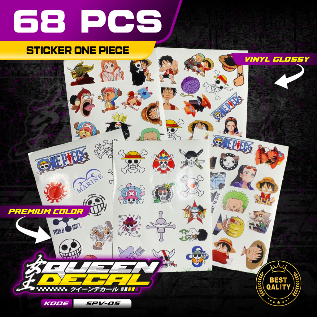 STICKER PACK ONE PIECE | LAPTOP TUMBLER STICKER | One Piece Luffy l ...