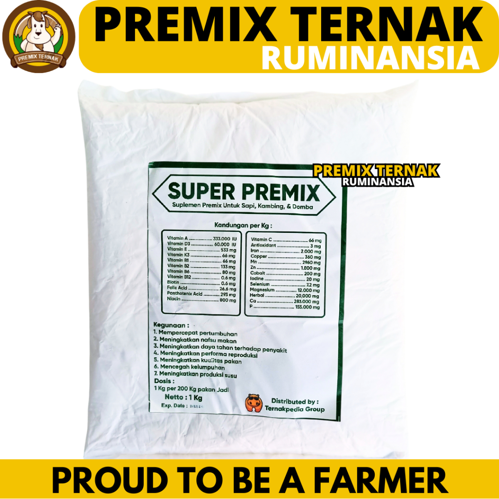 SUPER PREMIX 1 KG - Premix Mineral Vitamin and herbal for Cattle, Goats ...