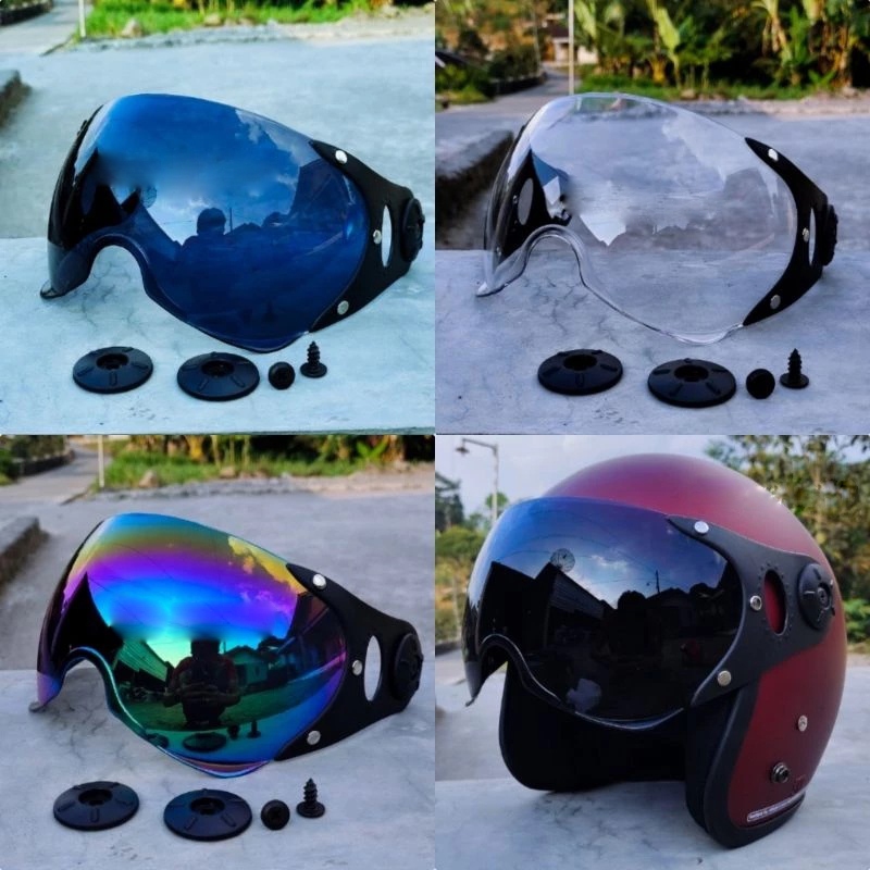 Original BOGO Pilot Italy Scoopy Helmet Visor Glass | Shopee Malaysia