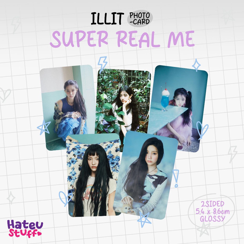 ILLIT Unofficial Photocard Super Real Me + Magnetic Selca | Shopee Malaysia