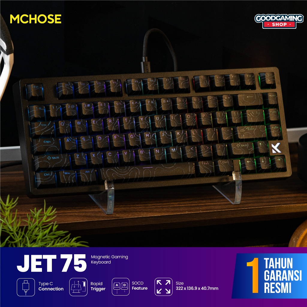 MCHOSE Jet 75 / Jet75 Hall Effect HE Rapid Trigger Magnetic Switch Gaming Keyboard - Gaming ...