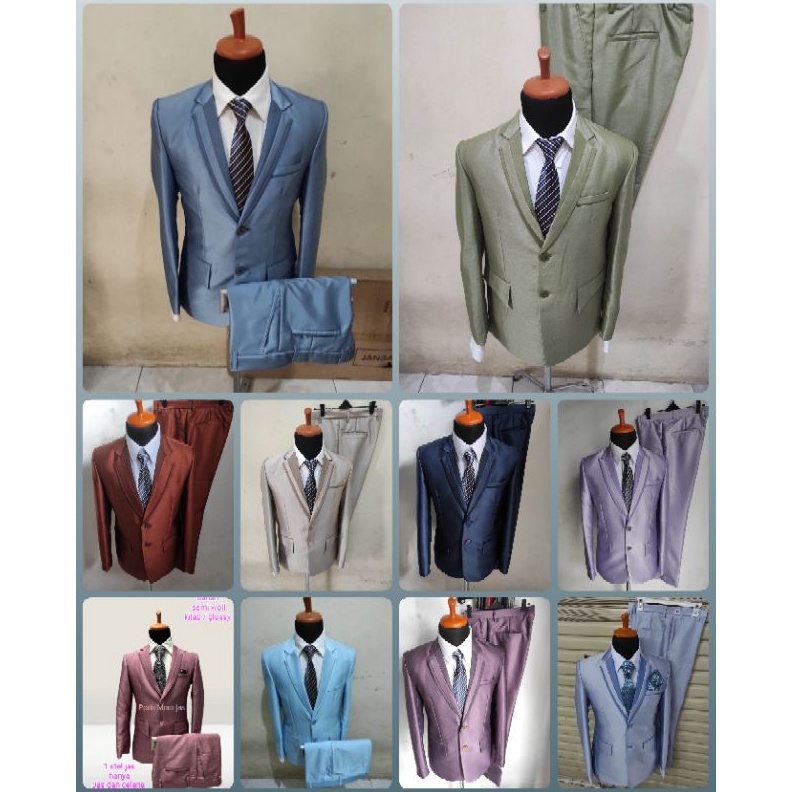 CODE U46P Podo Moro 1 set semi-wooll gloss suit DENIM SAGE GREEN ...