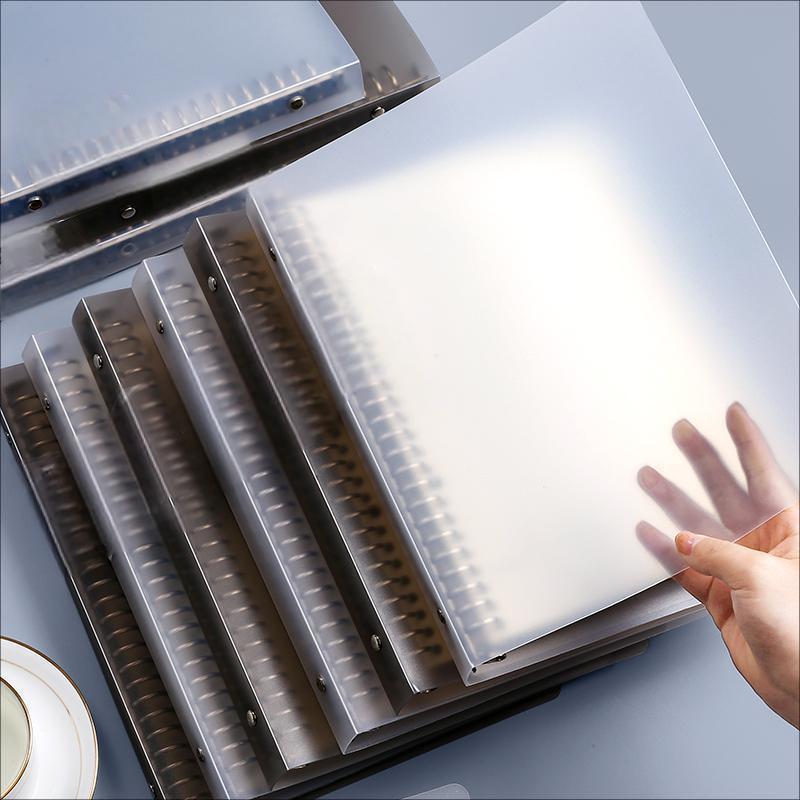 Binder A5 20 ring binder Transparent Aesthetic Binder Book Black and ...