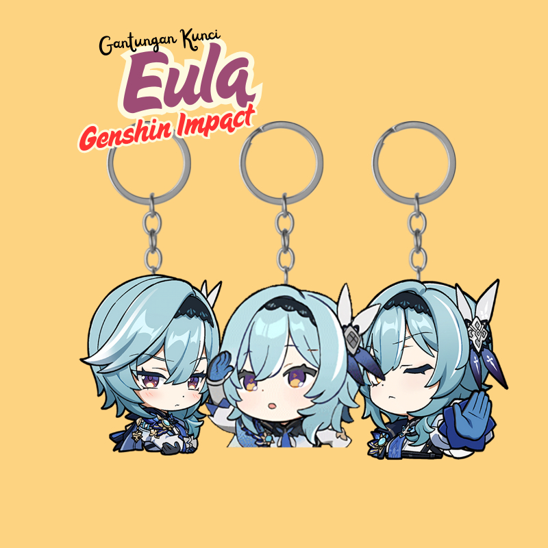 GANTUNGAN Genshin Impact Eula Ganci | Premium Laser Cutting 2 Side UV ...