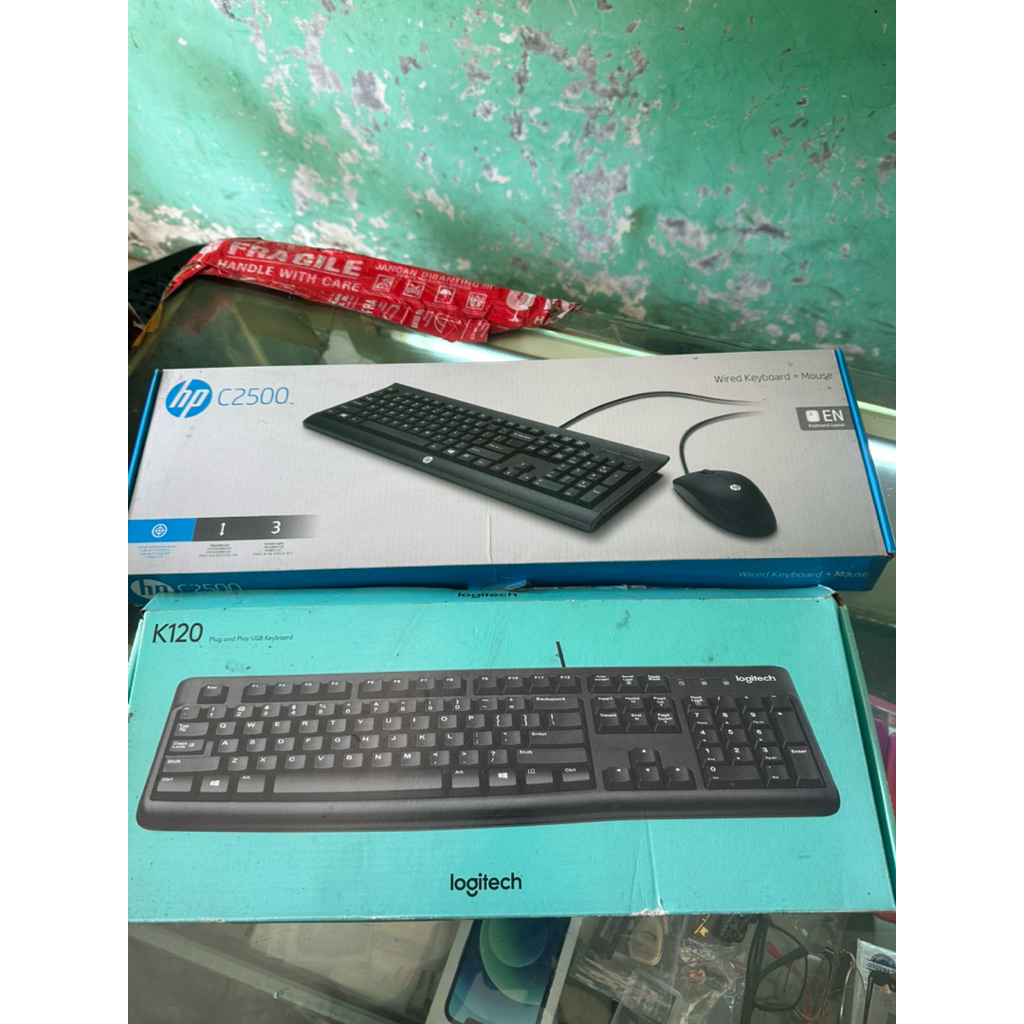 HP LOGITECH K120 PC Computer KEYBOARD and C2500hp WIRED | Shopee Malaysia