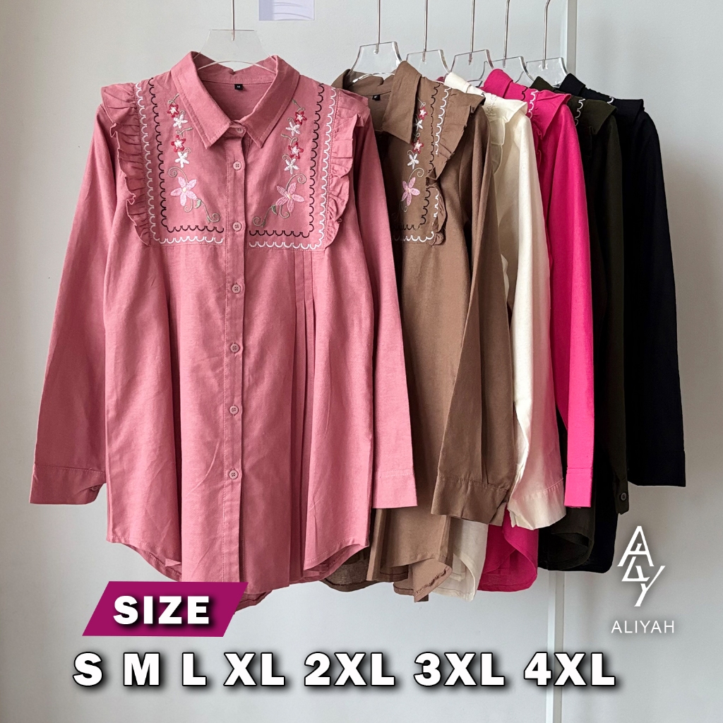 KEMEJA Wanwan Blouse Size S M L XL XXL XXXL XXXXL 2XL 3XL 4XL 5XL 5L Jumbo Size Tops Big Size ...