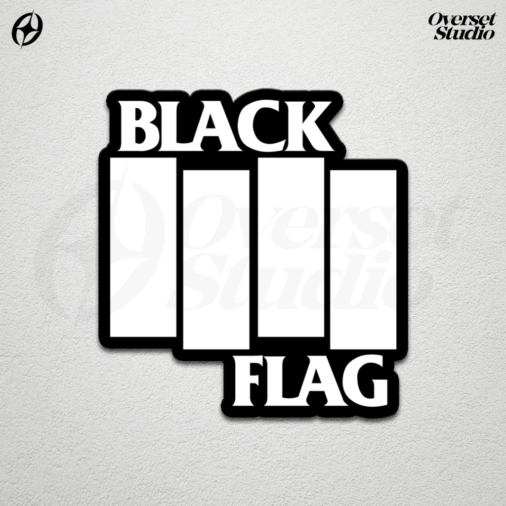 LOKAL Black Flag Sticker / Metal Black Flag Music Band Sticker / Glossy ...