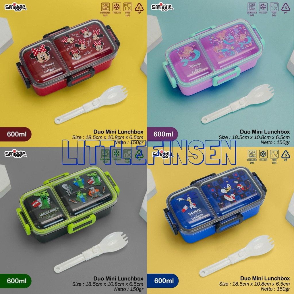 Smiggle two compartment mini lunch box/ minecraft sonic lunch box ...