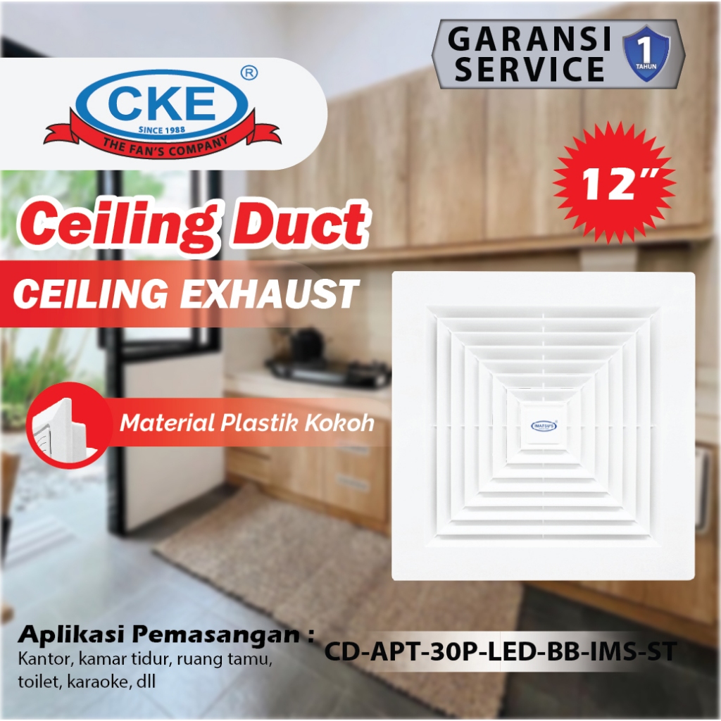 EXHAUST FAN / Ceiling FAN / CKE Ceiling Duct Fan CD-APT-30P-LED-BB-IMS ...