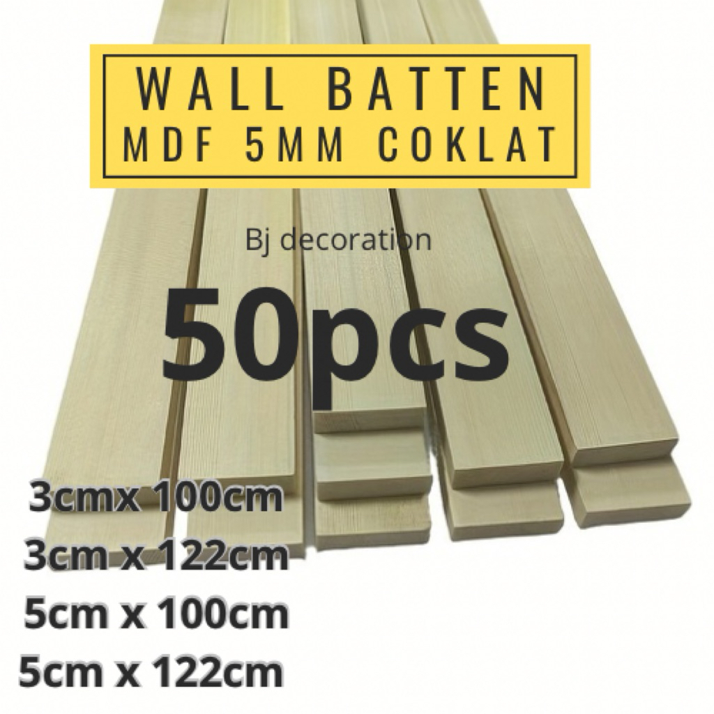 Package of 50pcs super thick brown 5mm mdf batten walls | Shopee Malaysia