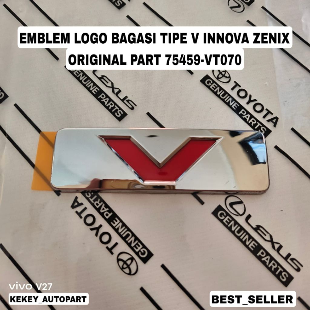 MERAH Original toyota innova zenix V Type Trunk logo emblem part 75459 ...