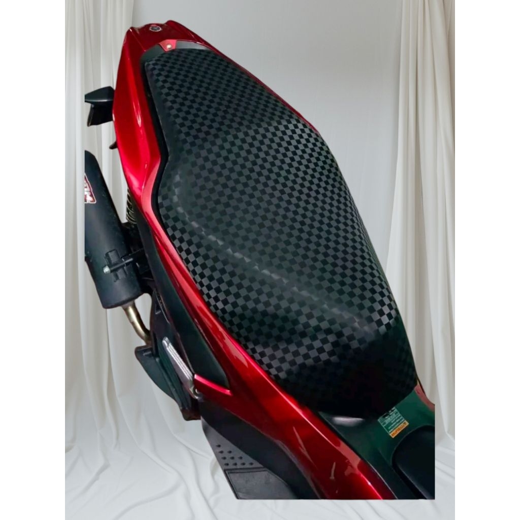 Black 3D chess seat leather, additional sheet, premium motorcycle seat ...