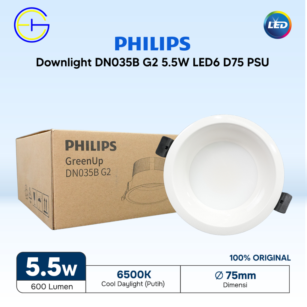 LED Downlight DN035B G2 Philips 5.5W LED6 D75 PSU | Shopee Malaysia