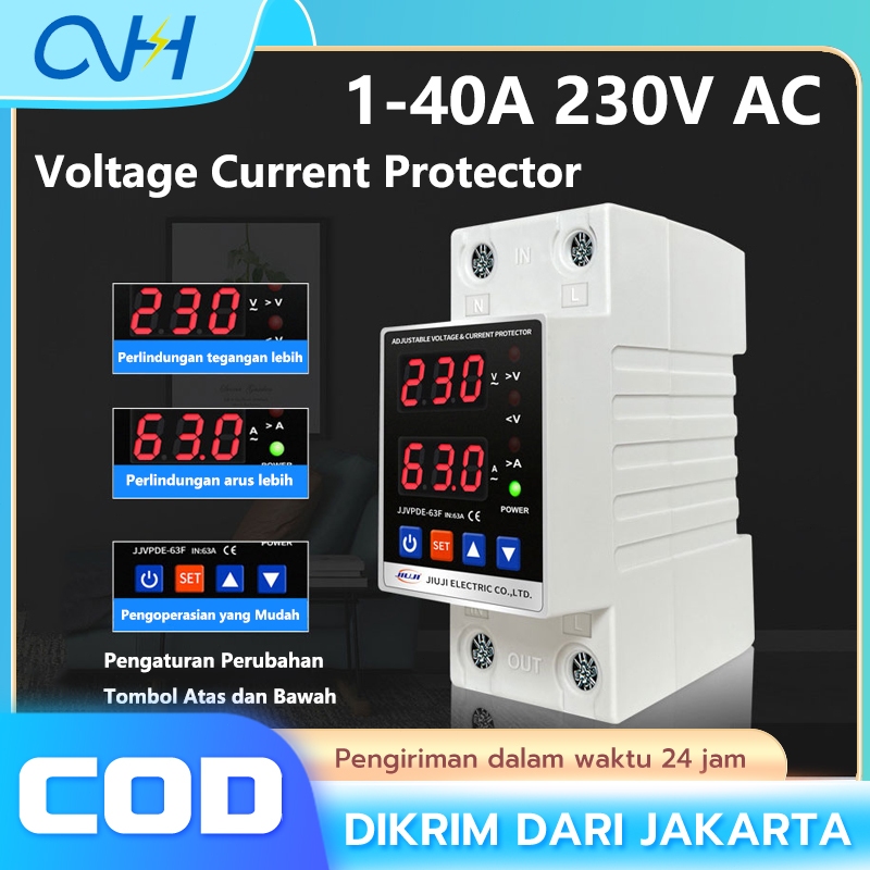 40A 230V 50Hz,Adjustable digital Over Under Voltage Relay Surge ...