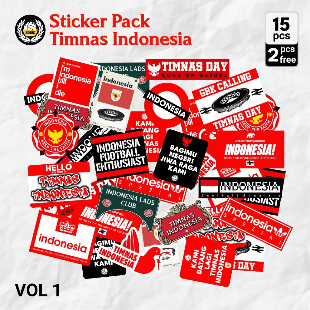 Indonesian National Team Sticker Pack VOL 1 | Squad Garuda | Shopee ...