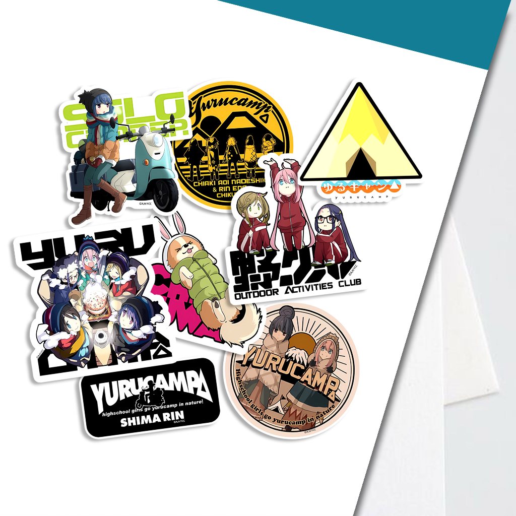 Anime Yuru Camp Aesthetic Sticker Waterproof Sticker (8pcs) | Shopee ...