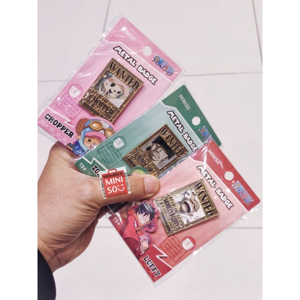 MINISO x ONE PIECE Wanted Poster Metal Badge / Magnet Fridge Pin (LUFFY ...