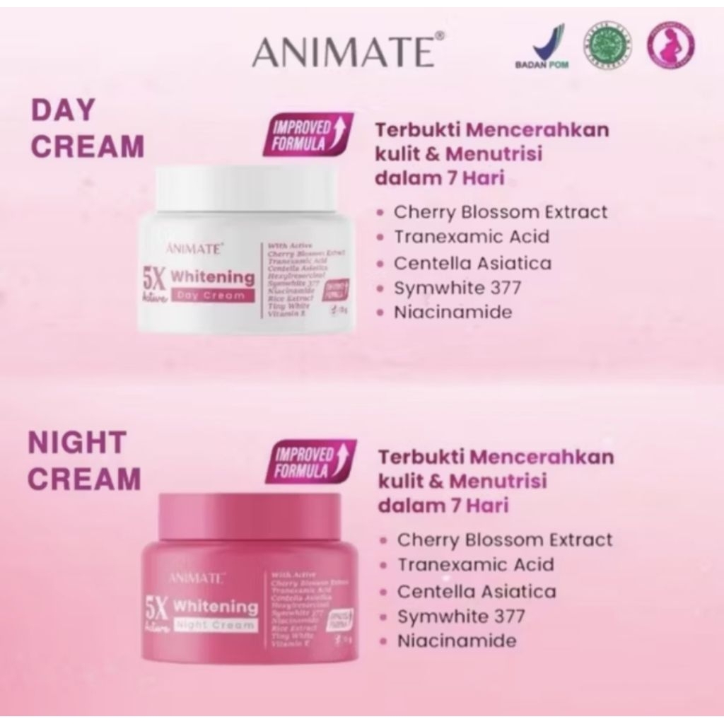 ANIMATE 5X active Whitening Day Cream and Night Cream 10g | Shopee Malaysia